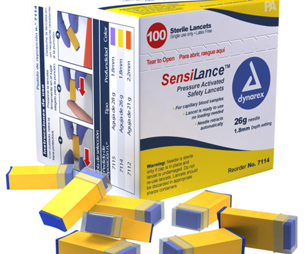 Safety Lancets Pressure Activated 26 Gauge 1 8 Mm Depth Sterile 100