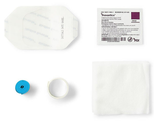 IV Start Kit with CHG Skin Antiseptic Swab & Transparent Dressing 01-8 ...