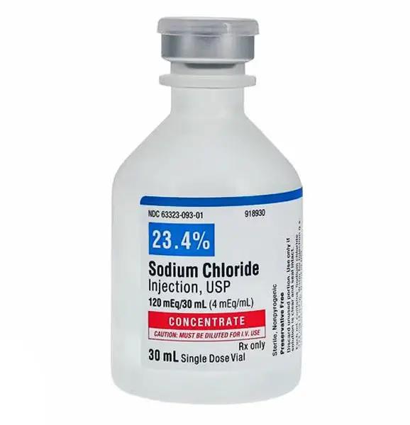 Sodium Chloride Injection 120 mEq/30 mL (4 mEq/mL) Concertrate 300 Sin ...