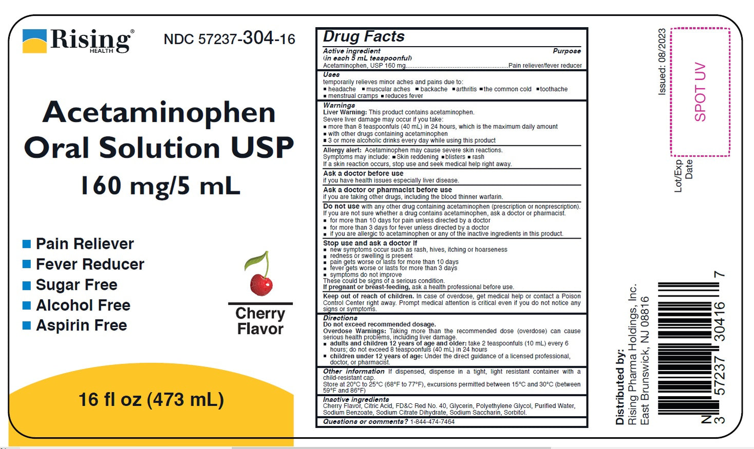 Acetaminophen Oral Solution 160 mg/5 mL, Low Strength for Kids ...