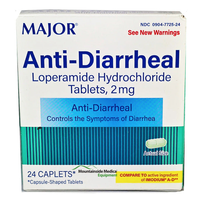 Anti-Diarrheal Relief Tablets 2 mg (Loperamide Hydrochloride) by Major ...