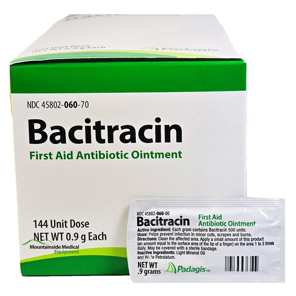 Bacitracin Antibiotic Ointment Packets by Padagis 144/Box — Mountainside Medical