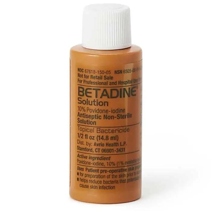 Betadine Povidone-Iodine 10% Antiseptic Solution 0.5 oz — Mountainside ...