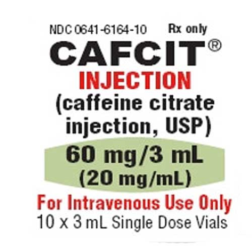 Cafcit Caffeine Citrate Injection 60 mg Single-Dose Vial — Mountainside ...