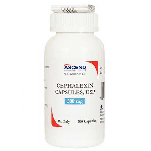 Cephalexin Capsules 500 mg Antibiotic Medicine by Ascend — Mountainside ...