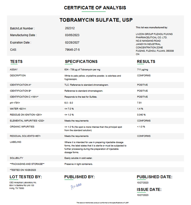 Tobramycin Sulfate USP: Essential Antibiotic Compounding — Mountainside ...