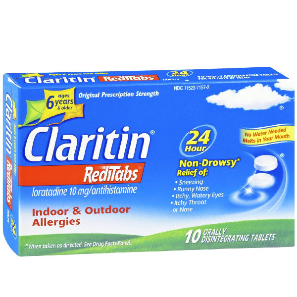 Claritin Reditabs 12 Hour Allergy Relief Melting Tablets 10mg ...