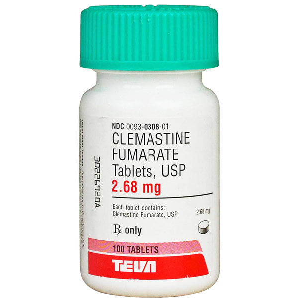 Clemastine Fumarate Antihistamine Tablets 2.68 mg — Mountainside ...