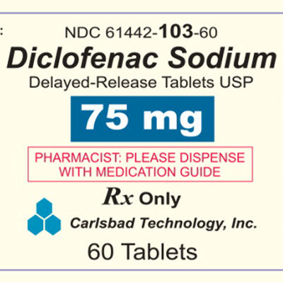 Diclofenac Sodium 75 mg Tablets by Carlsbad Technology — Mountainside Medical Equipment