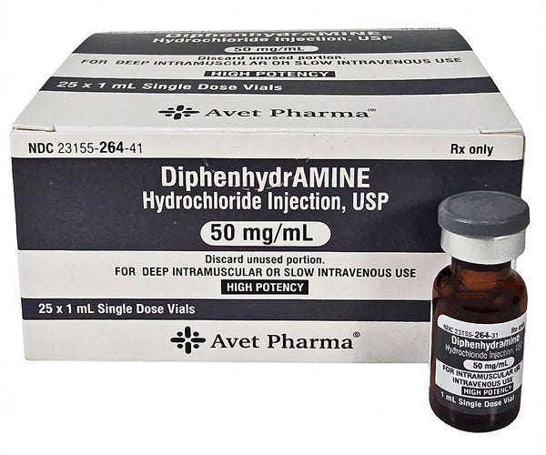 Diphenhydramine Injection 50 mg/mL Single-Dose 1 mL x 25/Pack ...