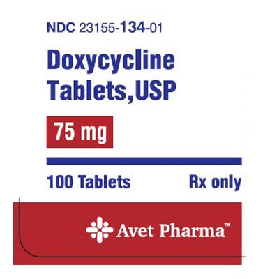 Doxycycline Tablets 75 mg by Avet Pharma 100 Count — Mountainside ...