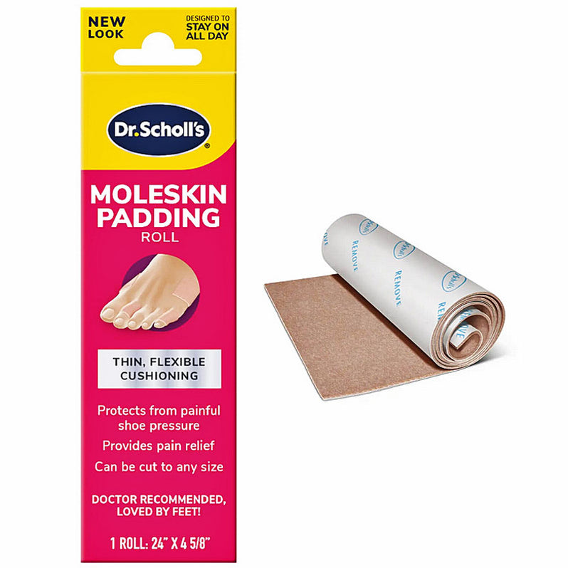 Dr. Scholl's Moleskin Padding Roll, Shoe Pain & Pressure Relief ...