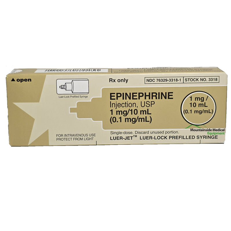 Epinephrine Prefilled Syringe 0.1 mg/mL: Anaphylaxis Emergency Aid — Mountainside Medical