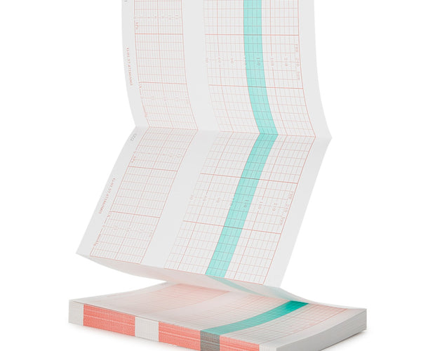 Fetal Monitor Recording Chart Paper, Z-Fold Red Grid — Mountainside Medical