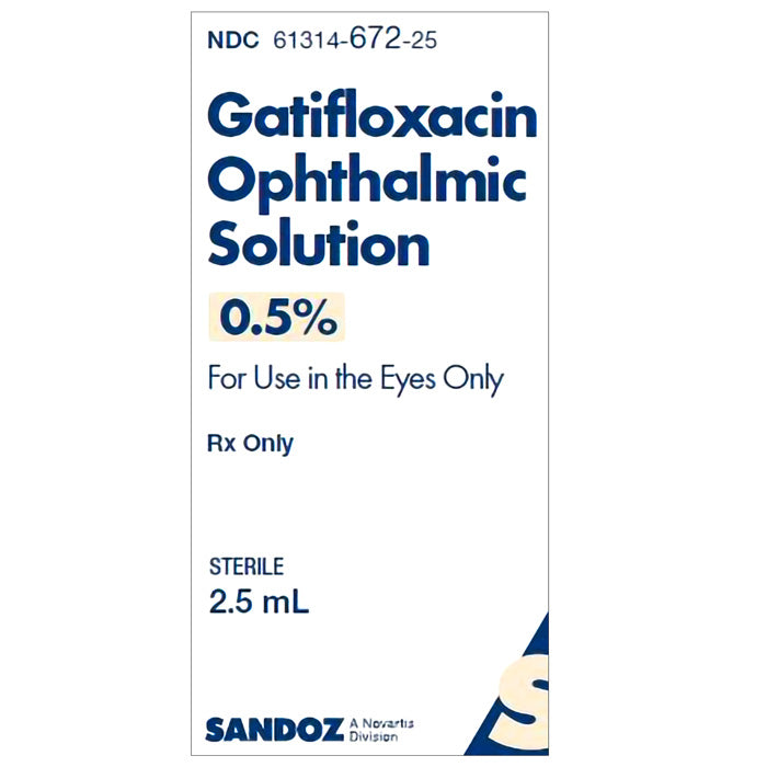 Gatifloxacin Ophthalmic Solution 0.5% Antibiotic Eye Drops ...