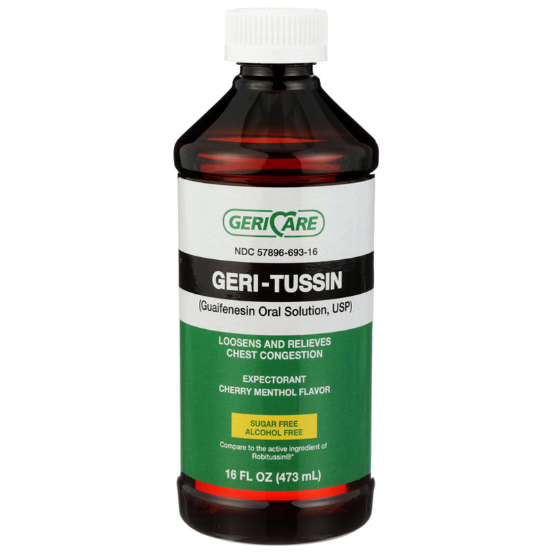 GeriTussin Guaifenesin Oral Syrup 100 mg /5 mL Cold and Cough Relief L ...