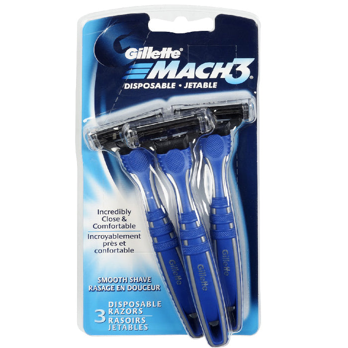 Gillete Mach 3 Smooth Shave Disposable Razors 3 Pack — Mountainside ...