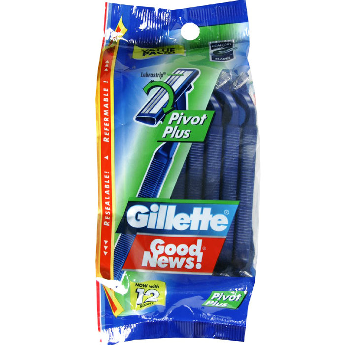 Gillette Good News Pivot Plus Men's Razors 12 Pack — Mountainside ...