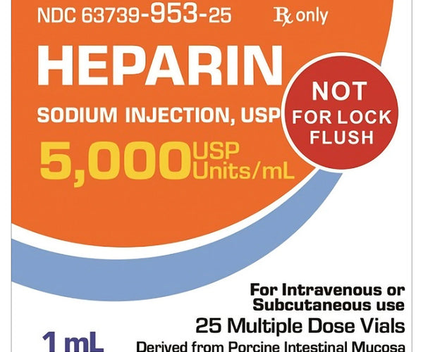 Heparin Sodium Porcine 5000 Units Injection 1 mL Multiple-Dose ...