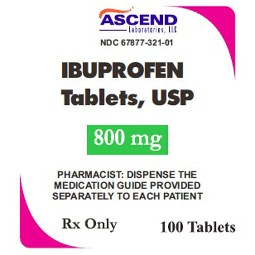 Ibuprofen 800 mg Tablets by Ascend Laboratories 100 Count (RX ...