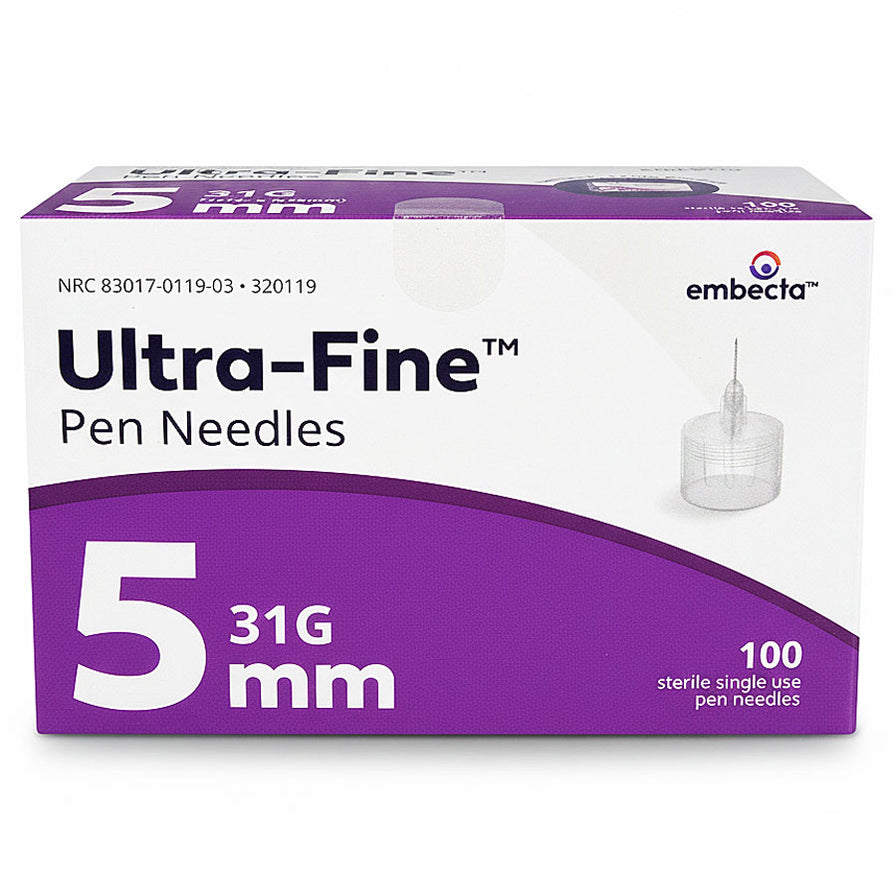 Insulin Pen Needles Ultra-Fine 31 gauge x 5mm (100/box) BD 320119 ...