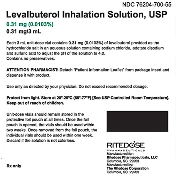 Levalbuterol Inhalation Solution 0.31 mg Nebulizer Vial 3 mL x 30/Box ...
