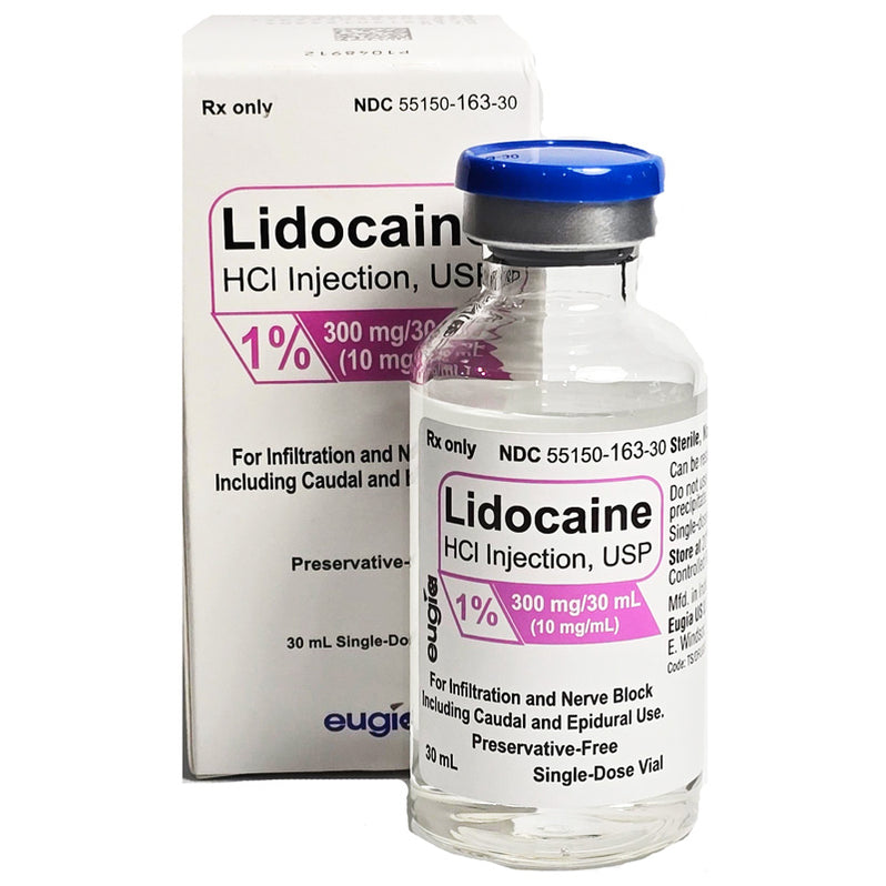 Lidocaine 1% Hydrochloride Injection 30 mL Single-Dose Vial by Eugia ...