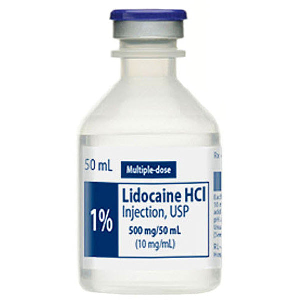 Lidocaine HCl 1% for Injection Multiple Dose Vials 50 mL 25/Pack (RX) — Mountainside Medical ...