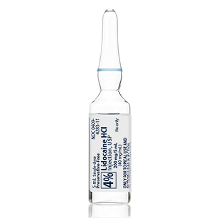 Lidocaine Hydrochloride 4% Injection 40 mg Glass Ampuls 5 mL ...
