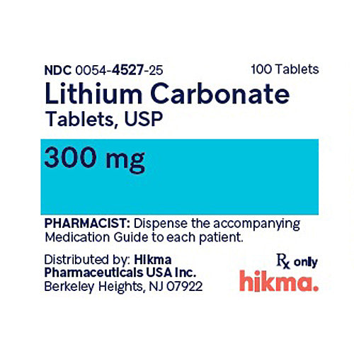 Lithium Carbonate 300 mg Capsule 100 Count — Mountainside Medical Equipment