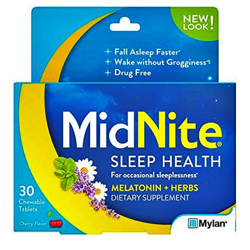MidNite Chewable Sleep Aid Melatonin Cherry Flavor — Mountainside ...