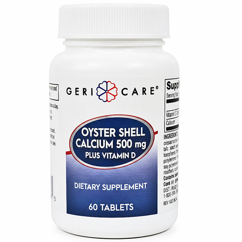 Oyster Shell Calcium 500 mg with Vitamin D Supplement 60 Tablets ...