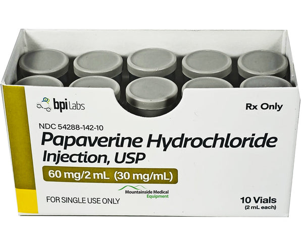 Papaverine HCL Injection Single-Dose Vials 2 mL x 10/Box by BPI Labs ...