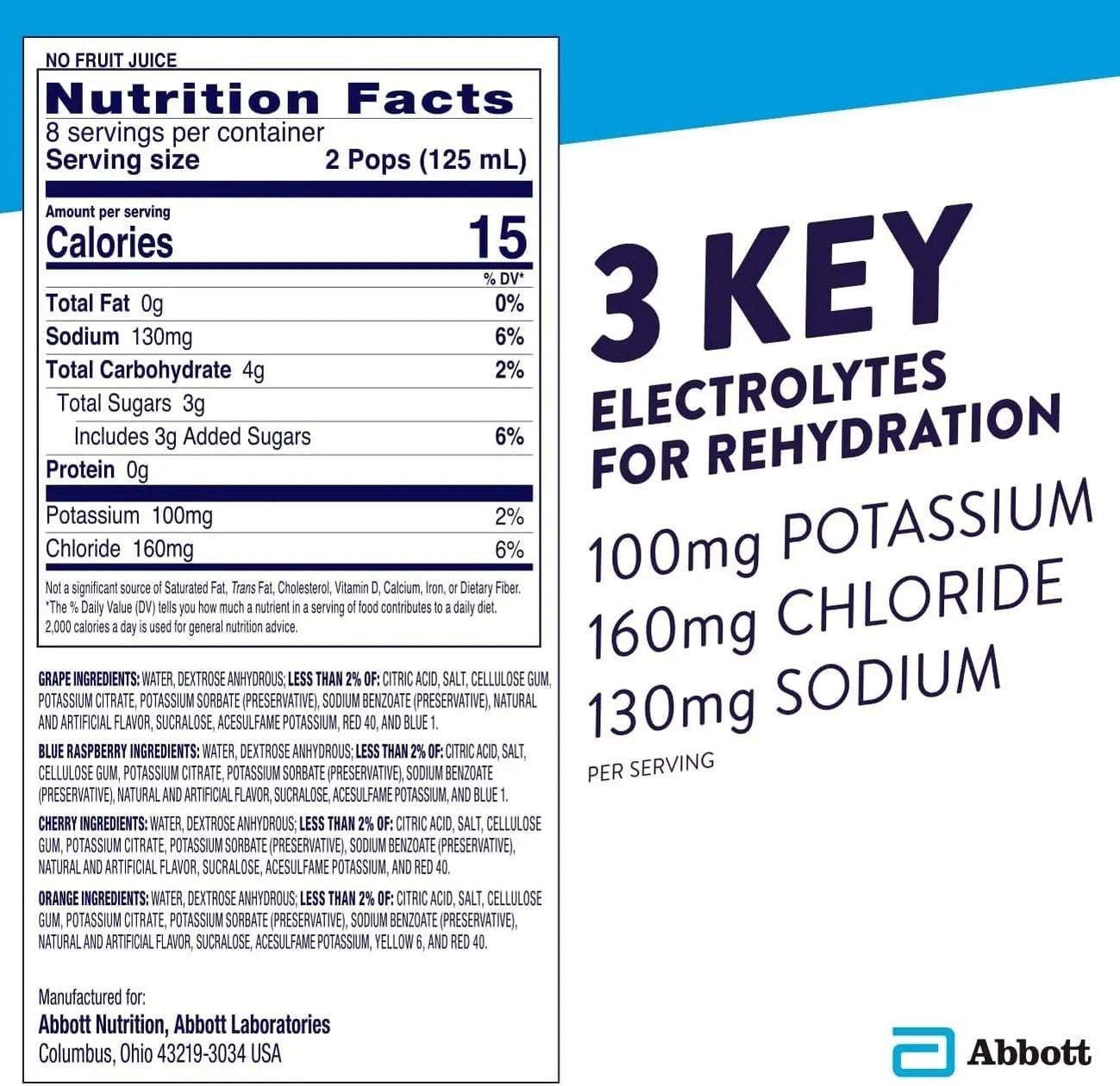 Pedialyte Electrolyte Freezer Pops 16 Assorted Flavors — Mountainside ...