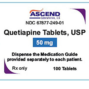 Quetiapine Fumarate 50 mg by Ascend Labs 100/Bottle (RX) — Mountainside ...