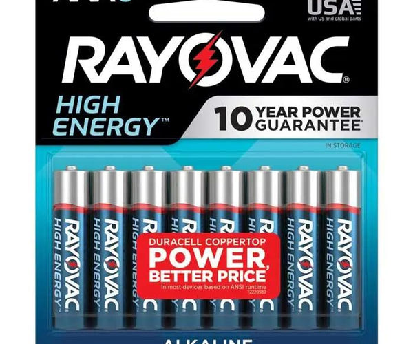 Rayovac High Energy AAA Batteries, 8 Pack — Mountainside Medical