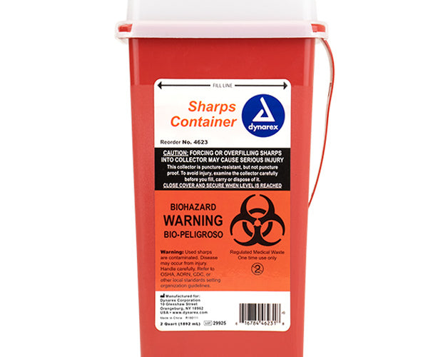 Sharps Container 2 Quart with Locking Top, Red — Mountainside Medical