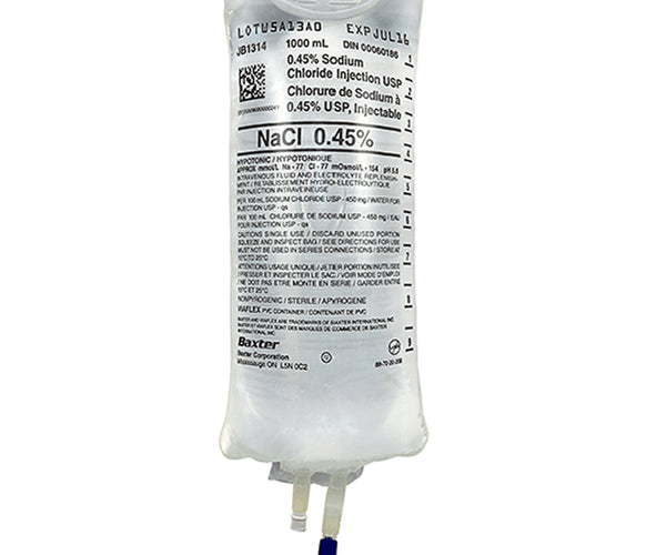 IV Bags, Sodium Chloride 0.45% Normal Saline IV Bags 1000 mL, Baxter 1 ...