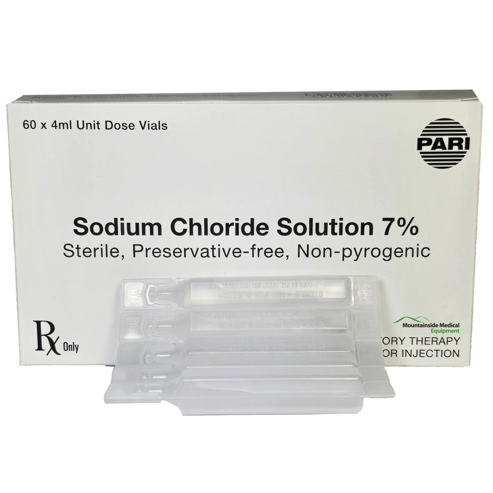 Sodium Chloride Inhalation 7% Unit Dose 4 mL Ampule Vials, 60 Count (R — Mountainside Medical