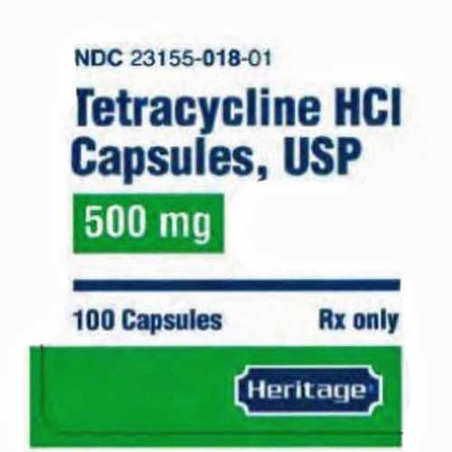 Tetracycline HCl Capsules 500 mg USP 100 Count (Rx) — Mountainside ...