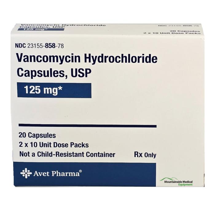 Vancomycin Hydrochloride Capsules 125mg — Mountainside Medical Equipment