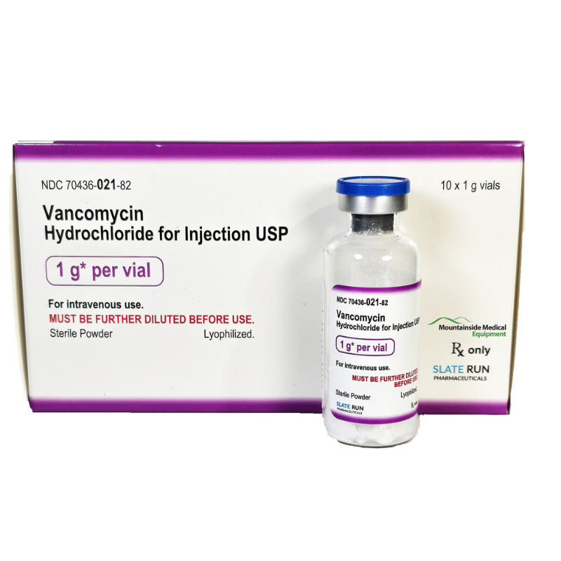 Vancomycin Hydrochloride Injection 1 gram Vial, Preservative Free (RX ...