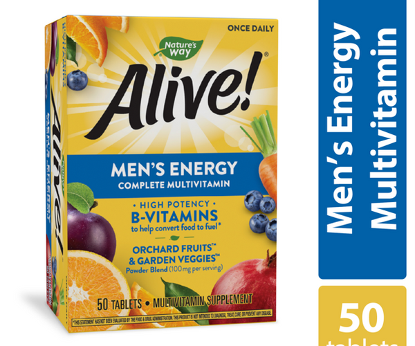Alive Men’s Energy Multivitamin Multimineral Daily Supplement ...