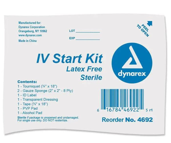 Complete IV Start Kit: Dressing, Tourniquet & Prep Pads — Mountainside ...