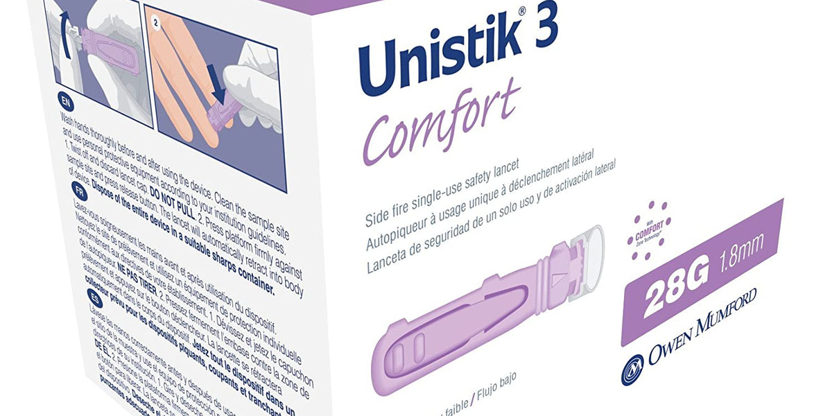 Unistik 3 Comfort Safety Lancets 28G x 1.8mm, 50 count — Mountainside ...