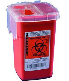 Phlebotomy Sharps Container, Red 1 Quart — Mountainside Medical Equipment