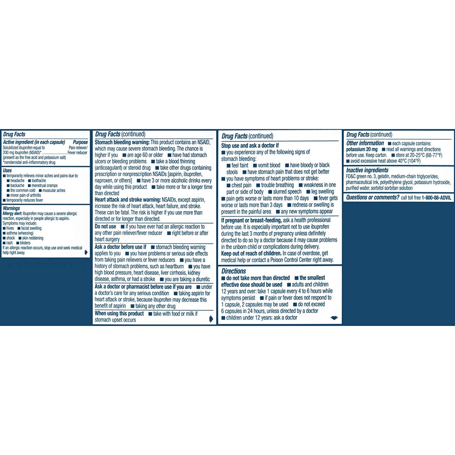 Advil Liqui-Gel Minis Pain Reliever and Fever Reducer Ibuprofen 200mg ...