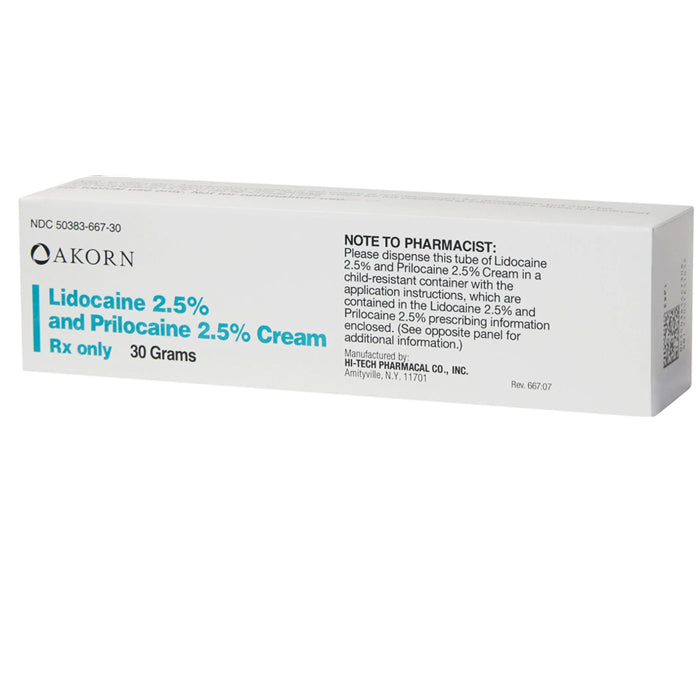 Akorn Lidocaine 2.5% with Prilocaine 2.5% Cream (Rx) — Mountainside Medical Equipment
