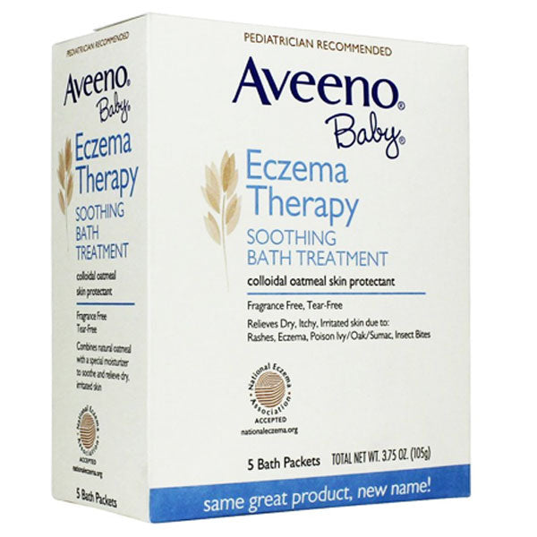 Aveeno Baby Eczema Soothing Bath Therapy Treatment, 5 Bath Packets ...