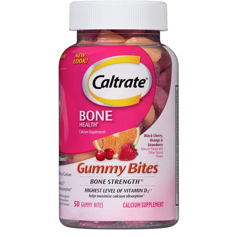 Caltrate Bone Health Calcium & Vitamin D Supplement Gummy Bites, 50 Co ...